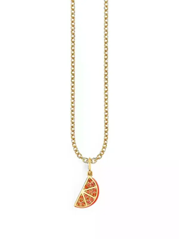SYDNEY EVAN Orange Motif Sapphire Necklace