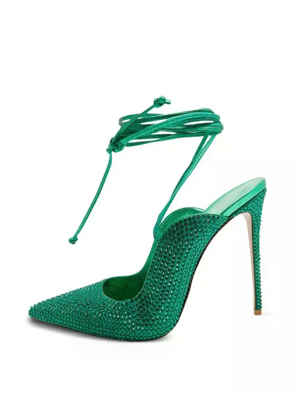 LE SILLA Embellished Stiletto Pumps - Green