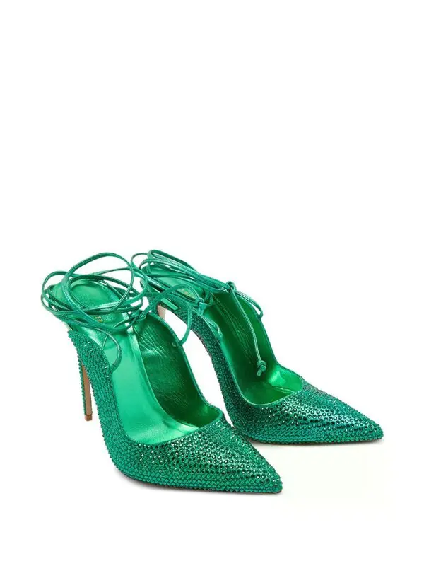 LE SILLA Embellished Stiletto Pumps - Green