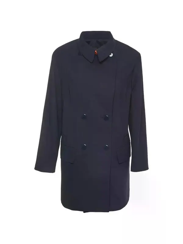Emporio Armani Double-breasted Crepe Coat - Blue