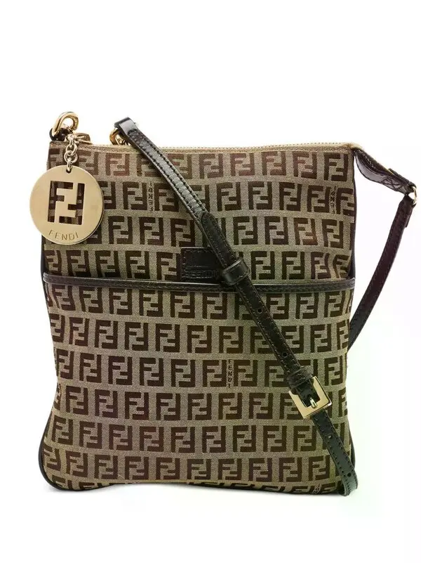 Fendi Zucca Flat Crossbody Bag - Neutrals