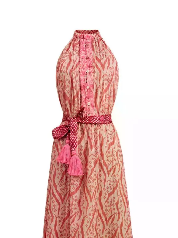 NEMA Zola Abstract-print Belted Maxi Dress