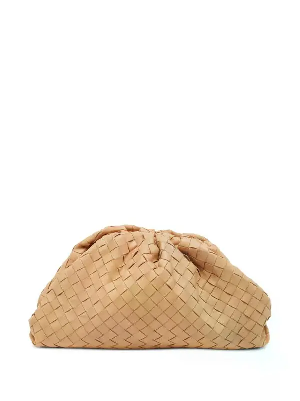 Bottega Veneta The Pouch Intrecciato Clutch Bag - Neutrals