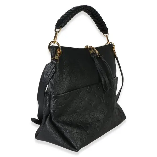 LOUIS VUITTON Monogram Empreinte Maida Hobo Shoulder Bag - Black