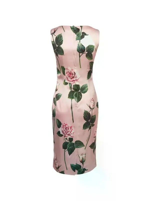 Dolce & Gabbana Floral Print Satin Midi Dress