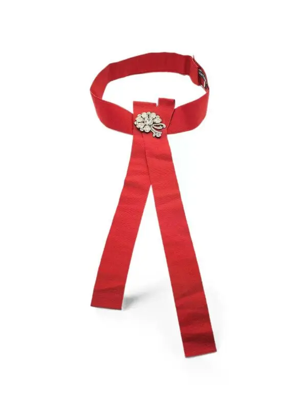 Dolce & Gabbana Embellished Bow Waist Belt - Red
