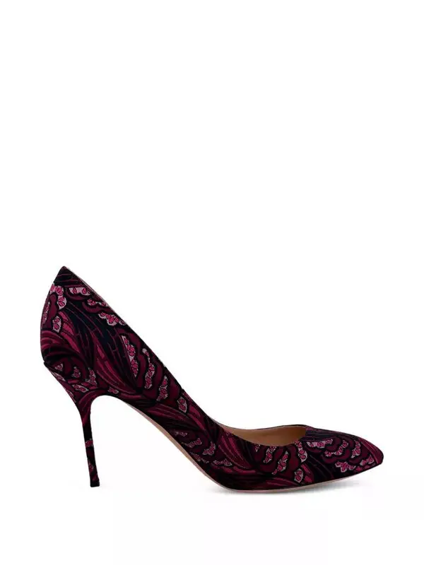 SERGIO ROSSI Floral Print Pointed Toe Stiletto Pumps