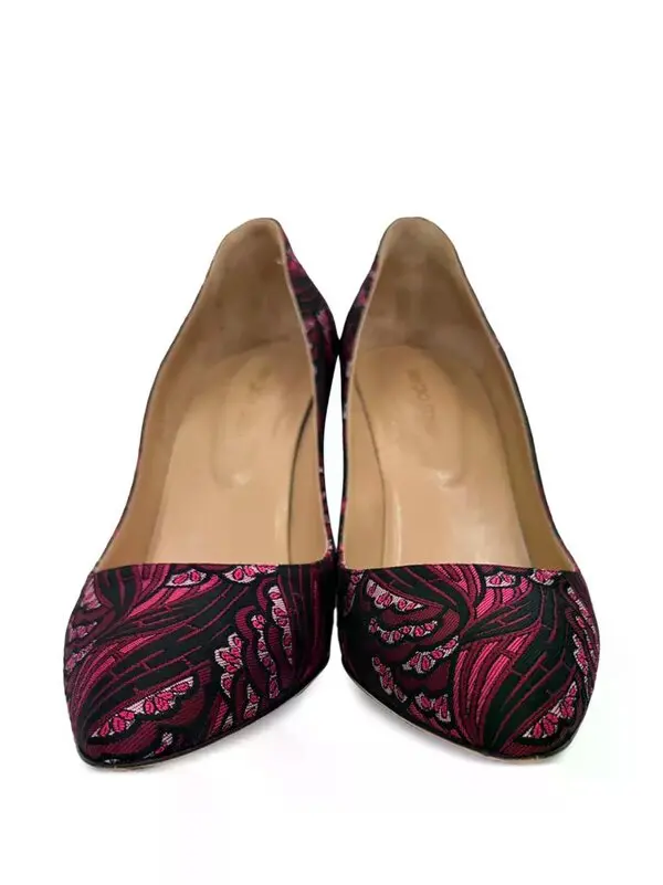 SERGIO ROSSI Floral Print Pointed Toe Stiletto Pumps