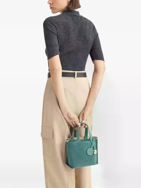 Furla Suede Panel Tote Bag - Green