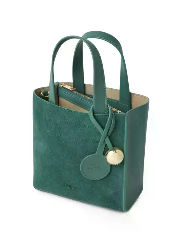 Furla Suede Panel Tote Bag - Green