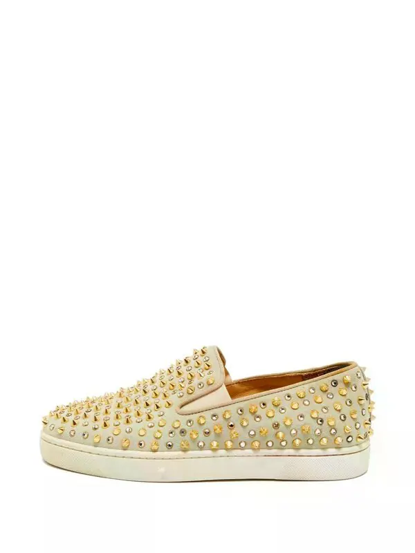 CHRISTIAN LOUBOUTIN Pik Boat Spiked Suede Sneakers