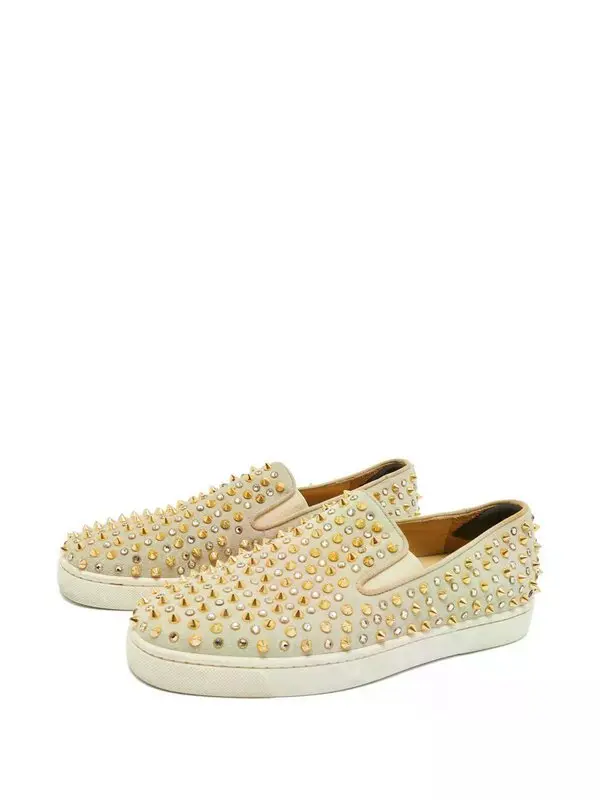 CHRISTIAN LOUBOUTIN Pik Boat Spiked Suede Sneakers