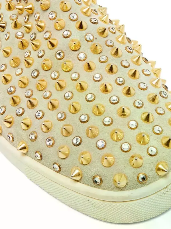 CHRISTIAN LOUBOUTIN Pik Boat Spiked Suede Sneakers