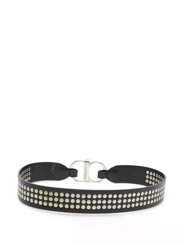 Dior Studded Leather Belt With Cd Logo