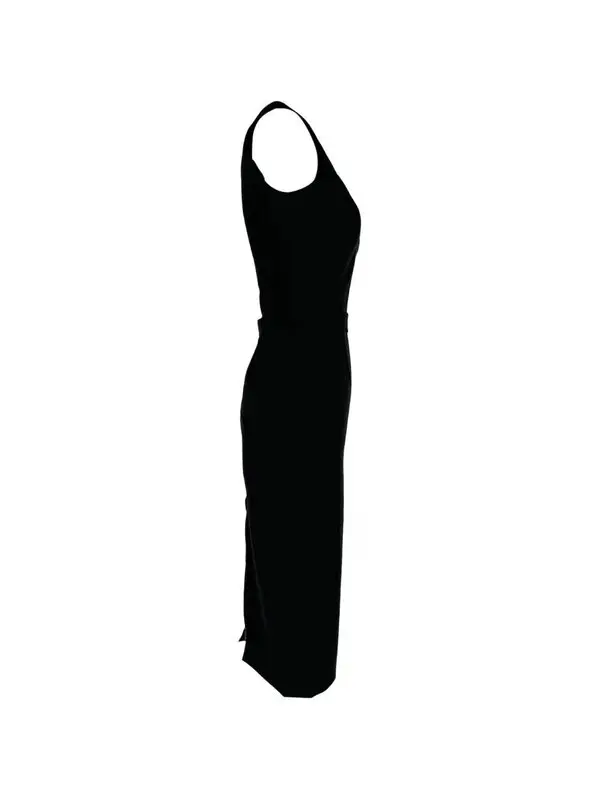Victoria Beckham Sleeveless V-neck Belted Dress