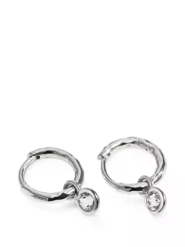 Monica Vinader White Topaz Huggie Earrings