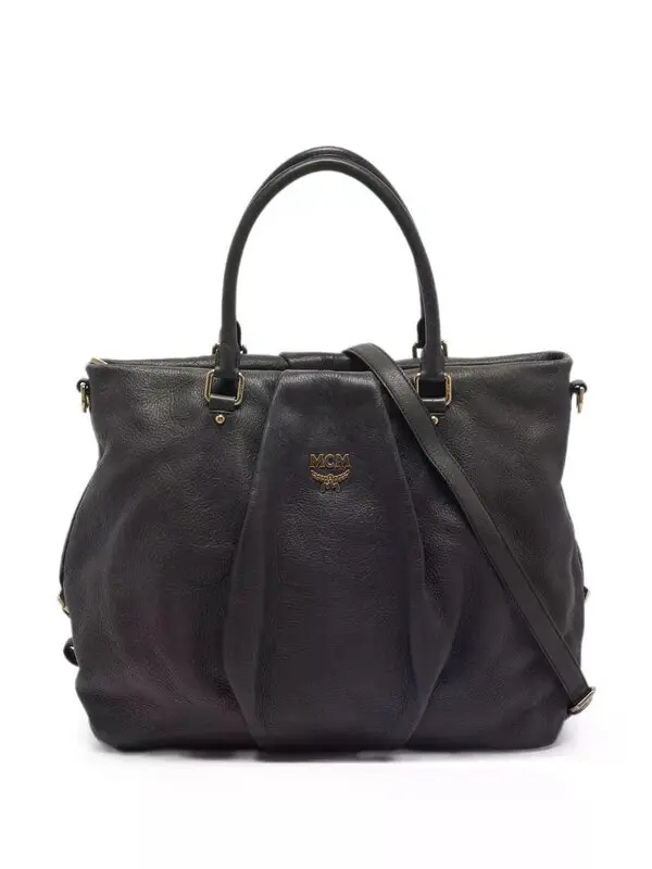 Mcm Grained Leather Logo Detail Handbag