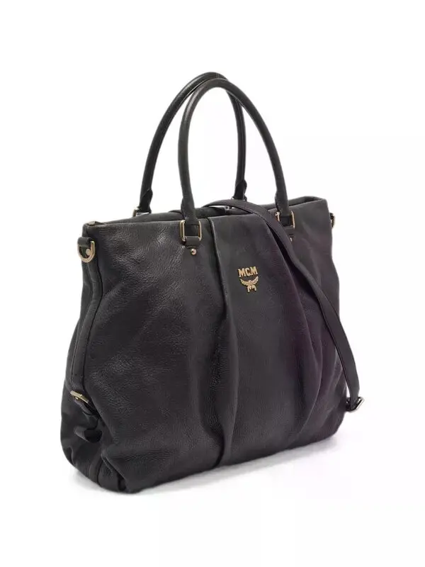 Mcm Grained Leather Logo Detail Handbag