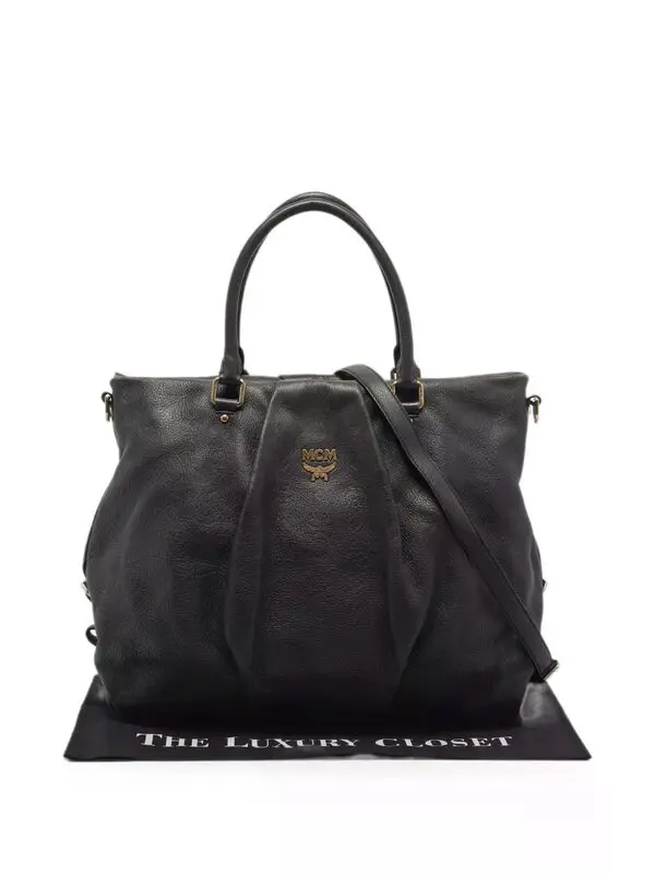 Mcm Grained Leather Logo Detail Handbag