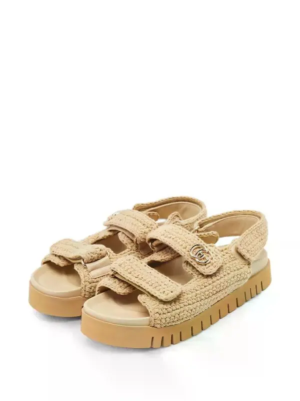 Gucci Interlocking G Crochet Platform Sandals