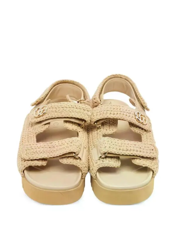 Gucci Interlocking G Crochet Platform Sandals
