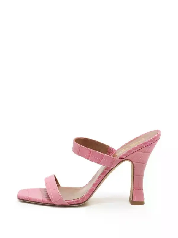 Paris Texas Croc-embossed Leather High Heel Sandals