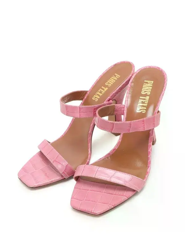 Paris Texas Croc-embossed Leather High Heel Sandals