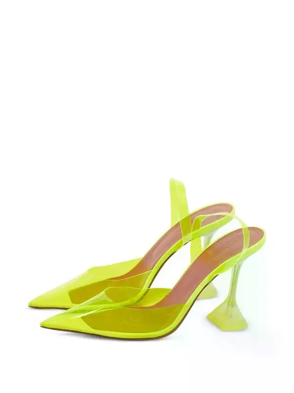 Amina Muaddi Holli Glass Slingback Pumps - Yellow