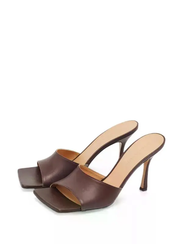 Bottega Veneta Stretch Square-toe Sandals - Brown