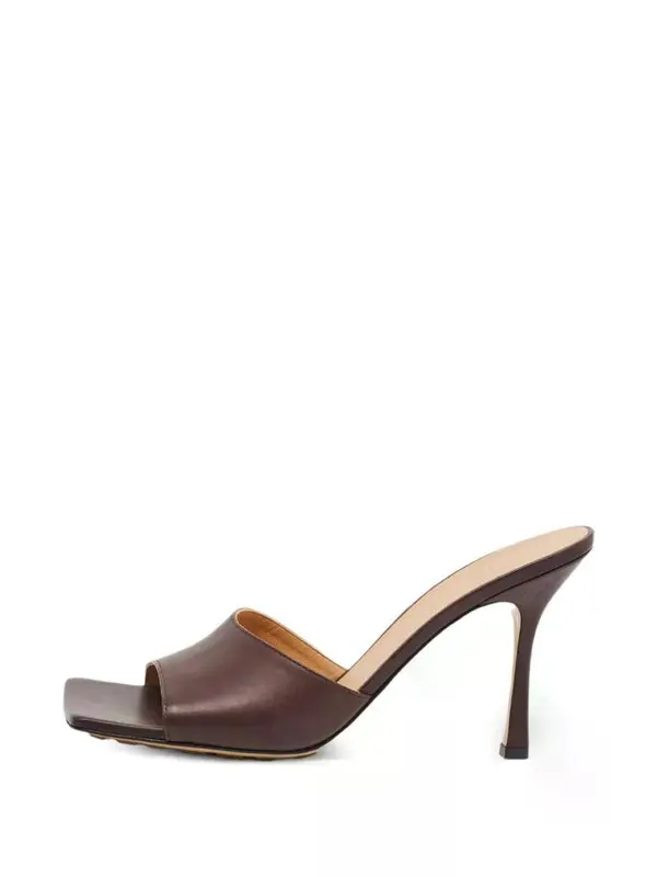 Bottega Veneta Stretch Square-toe Heeled Sandals - Brown