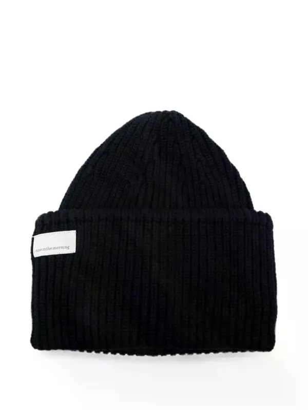 NINE:INTHE:MORNING Ribbed Knit Beanie Hat - Blue