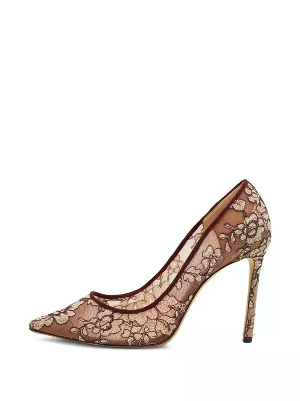 JIMMY CHOO Romy Floral-lace Pumps - Brown