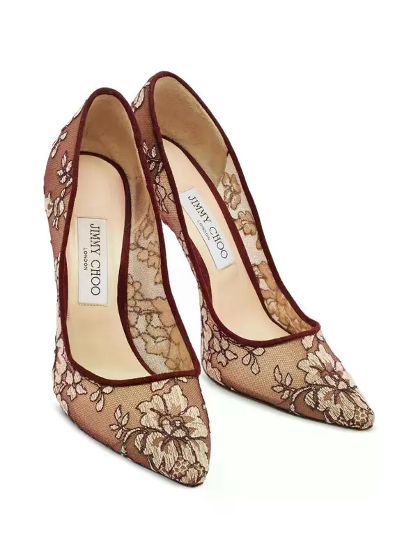 JIMMY CHOO Romy Floral-lace Pumps - Brown