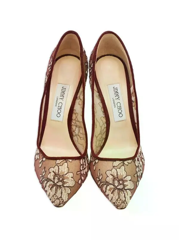 JIMMY CHOO Romy Floral-lace Pumps - Brown