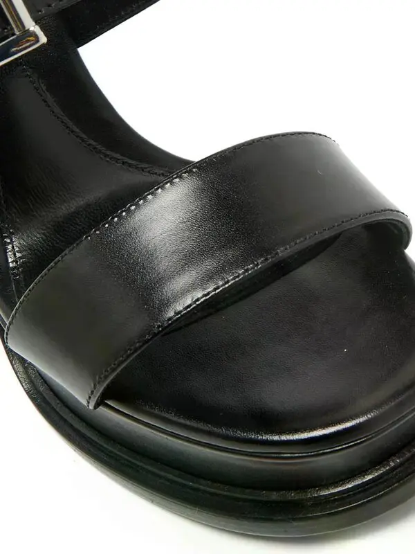 Alexander McQueen Leather Platform Heeled Sandals