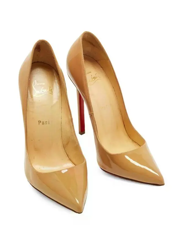 CHRISTIAN LOUBOUTIN Pigalle Pointed-toe Pumps - Neutrals