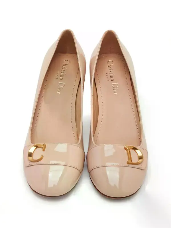 Dior Patent Leather Logo Plaque Pumps