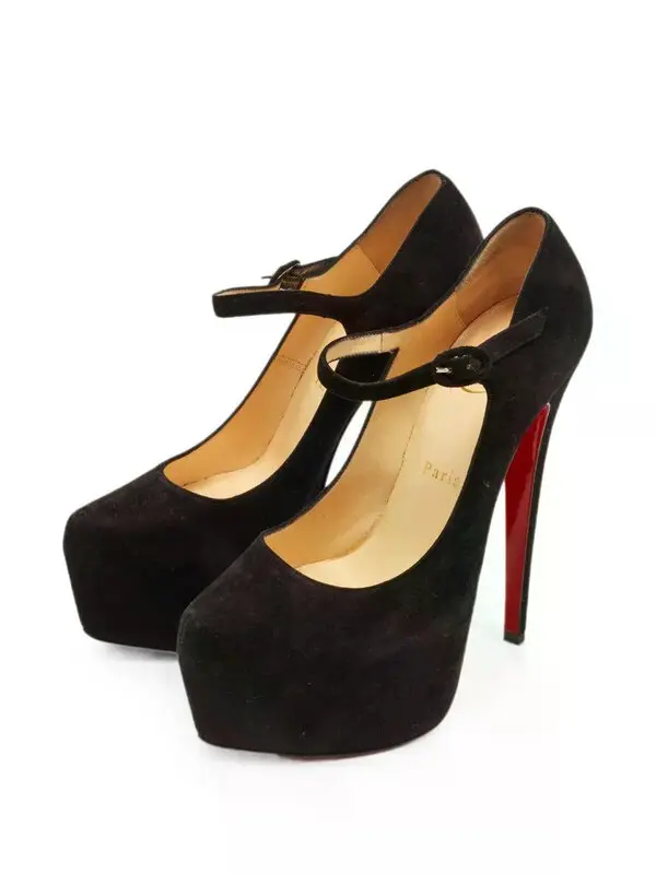 CHRISTIAN LOUBOUTIN Lady Daf Suede Platform Mary Jane Pumps