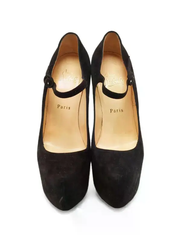 CHRISTIAN LOUBOUTIN Lady Daf Suede Platform Mary Jane Pumps