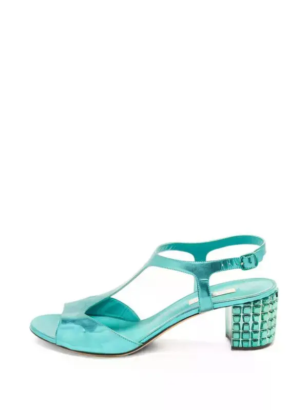 Casadei T-strap Block-heel Sandals - Blue