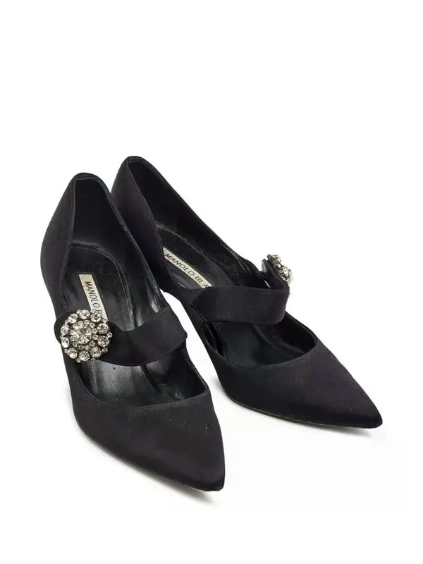 Manolo Blahnik Crystal Embellished Mary Jane Pumps