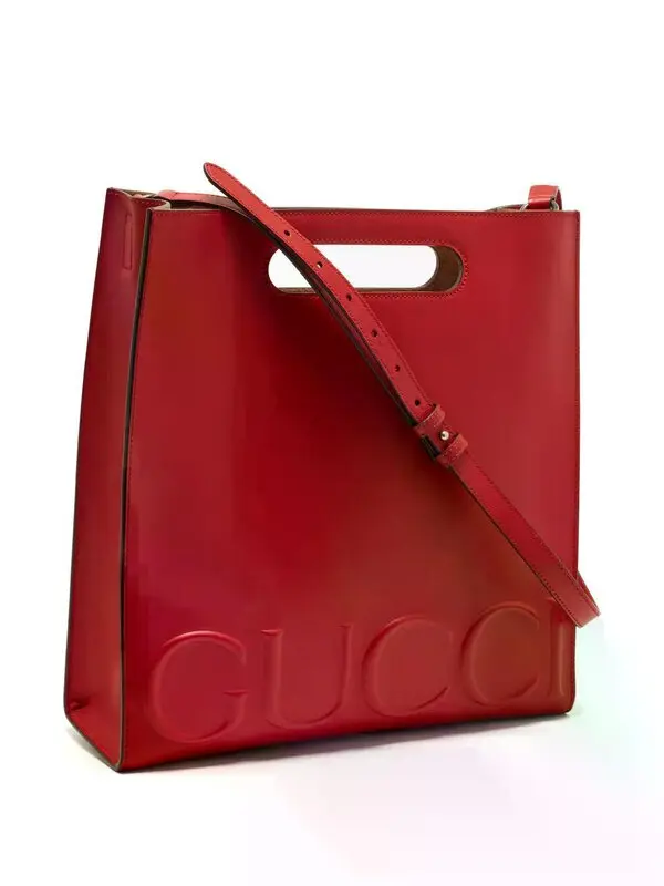 Gucci Logo Embossed Tote Bag