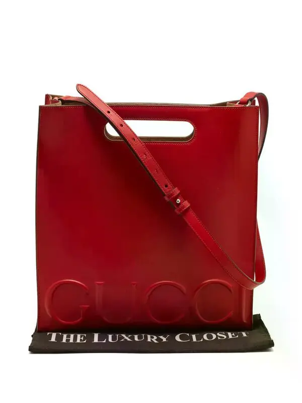 Gucci Logo Embossed Tote Bag