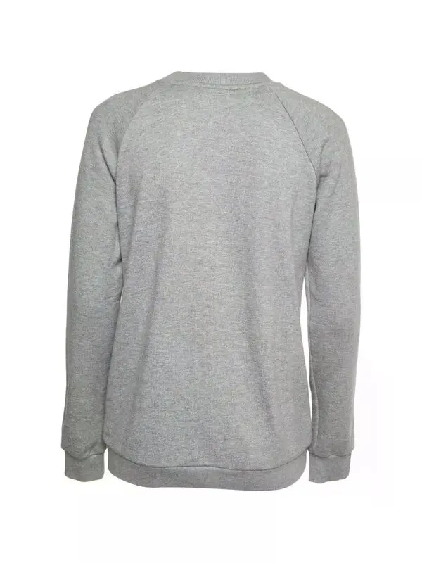 Balmain Logo Print Crew Neck Sweater - Grey