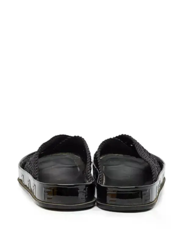 Fendi Graphic Woven Platform Sandals