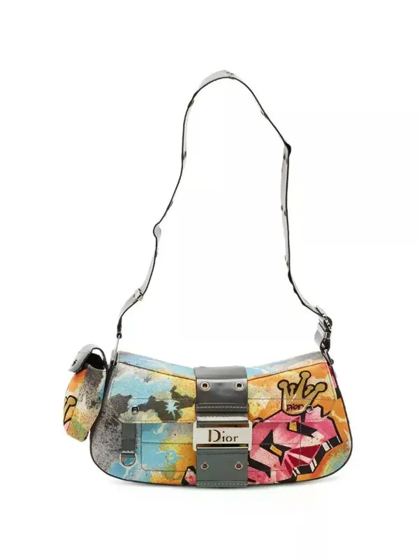 Dior Kaos Graffiti Columbus Shoulder Bag - Black