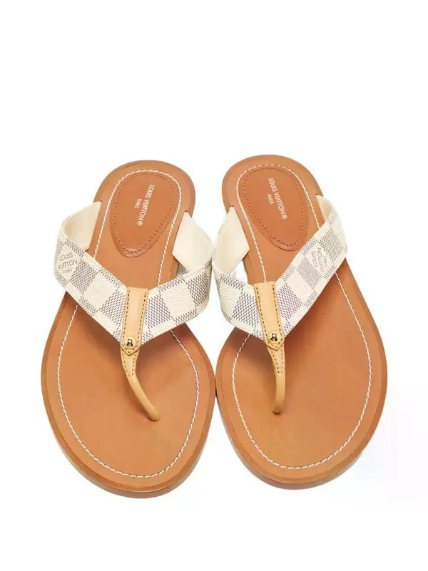 LOUIS VUITTON Damier Azur Thong Sandals