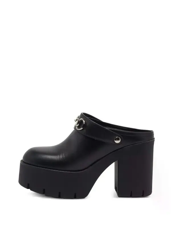 Gucci Leather Horsebit Platform Mules