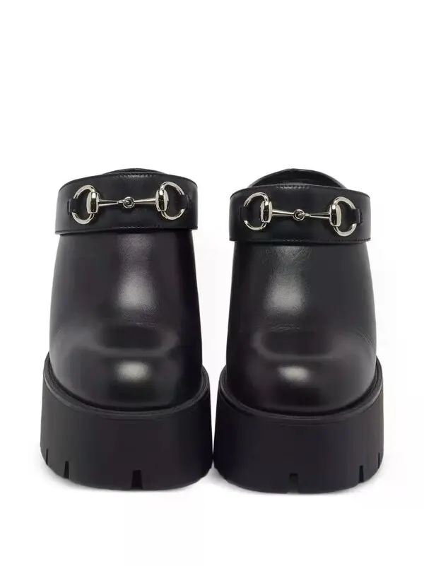 Gucci Leather Horsebit Platform Mules