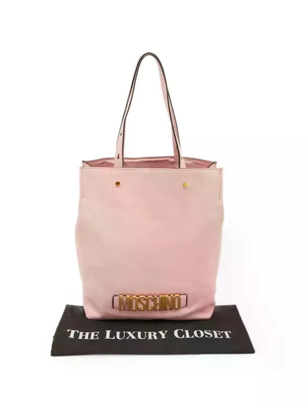 Moschino Medium Logo-plaque Leather Tote Bag